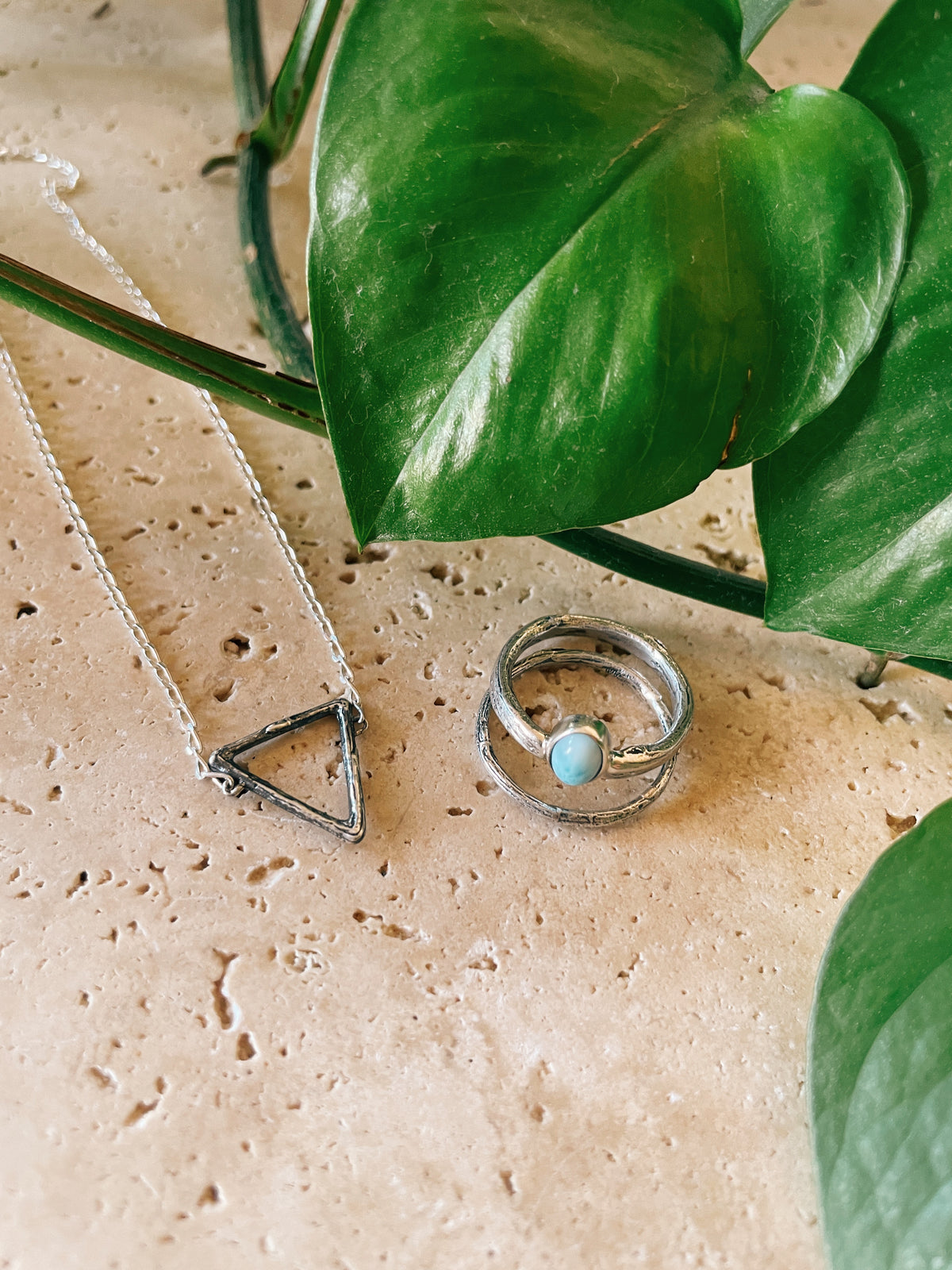 Water Element Twig Ring | Botanical Stone